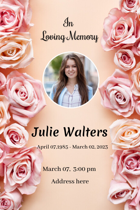 Floral Funeral Invitation Card (2) Template | PosterMyWall