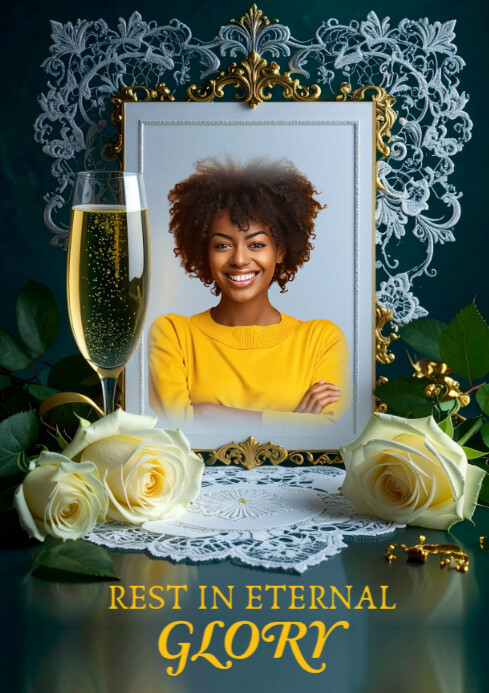 Plantilla de FLORAL FUNERAL PORTRAIT PICTURE | PosterMyWall