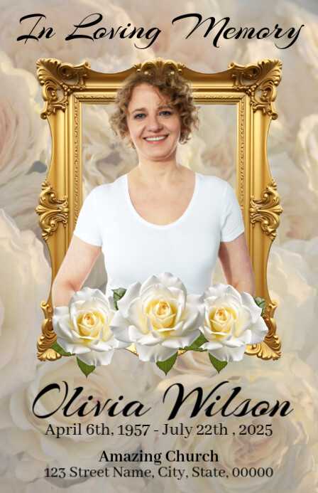 Floral Funeral Program Template | PosterMyWall