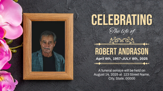 Copy of Floral Funeral Program Digital Display (16:9) | PosterMyWall