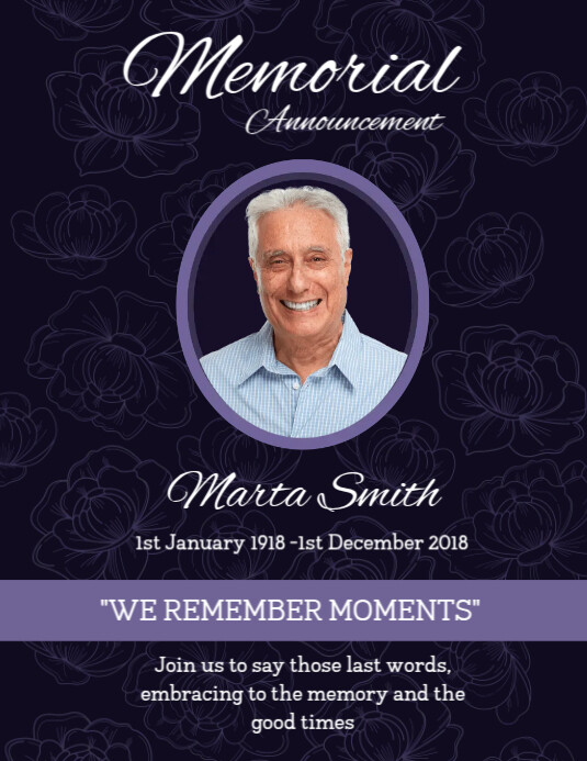 Copy of Floral Funeral Template | PosterMyWall