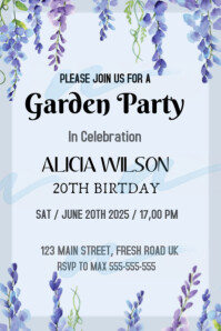 White Floral Garden Party Invitation Template Flyer (us Letter ...