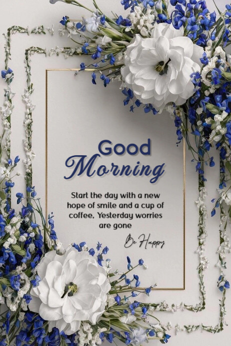 Floral Good Morning Banner 4' × 6' Template | PosterMyWall