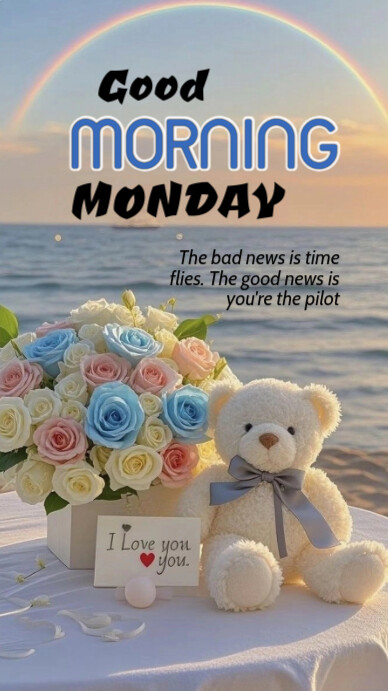 Copy of Floral Good Morning Monday Whatsapp Status | PosterMyWall
