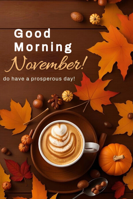 Copy of Floral Good Morning November Banner 4' × 6' | PosterMyWall