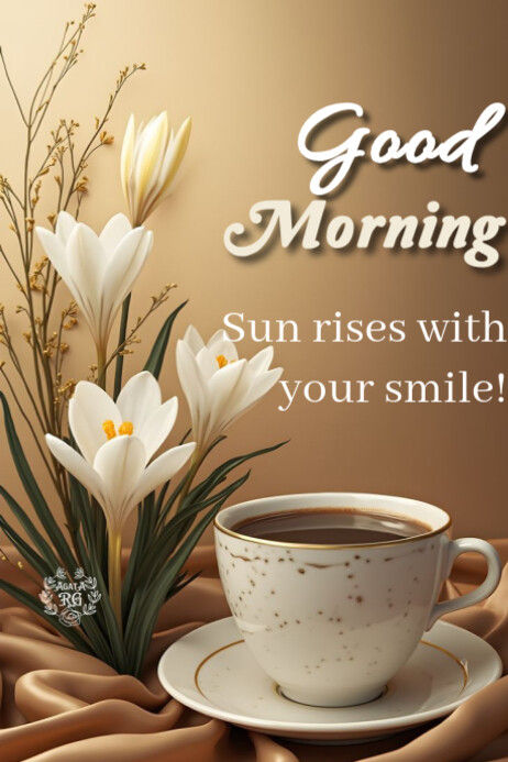 Floral Good Morning Poster Template | PosterMyWall