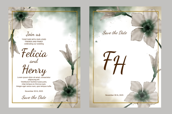 Floral Green Invitation Template | PosterMyWall