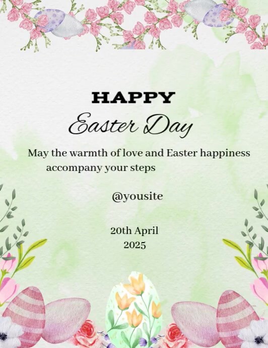 Floral Green water Easter poster video Template | PosterMyWall