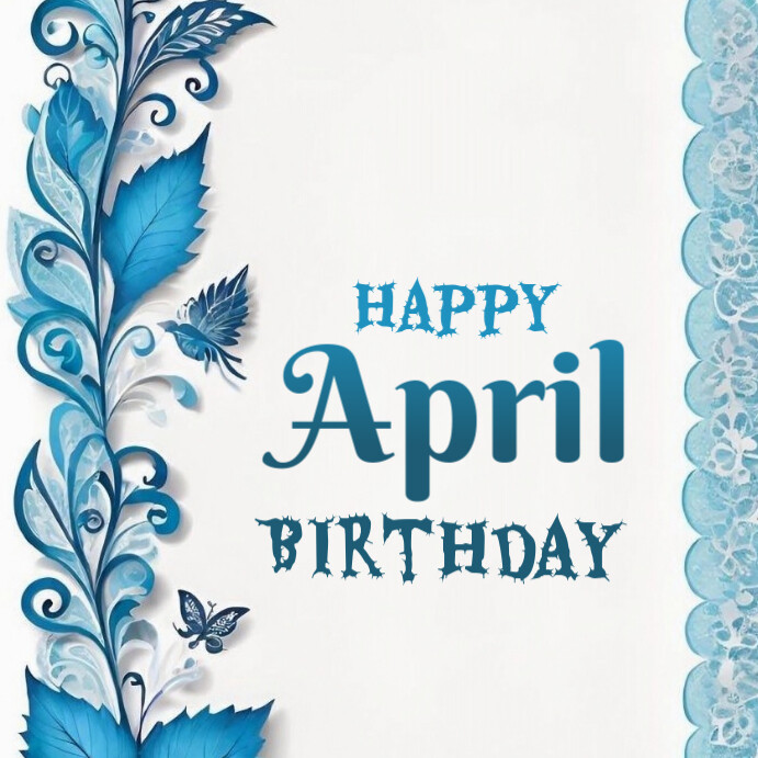 Plantilla de Floral Happy April Birthdays Instagram Post | PosterMyWall