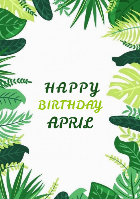 Floral Happy Birthday April A4 Template | PosterMyWall