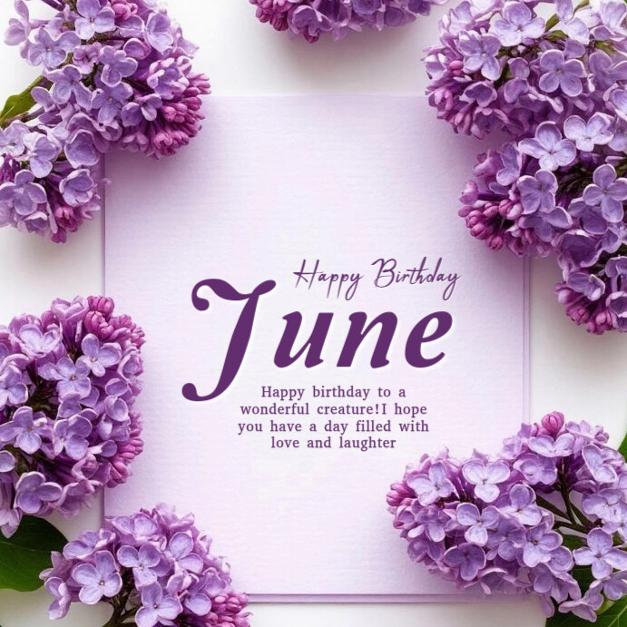 Plantilla de Floral Happy Birthday June Instagram Post | PosterMyWall