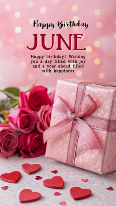 Floral Happy Birthday June Whatsapp Status Template | PosterMyWall