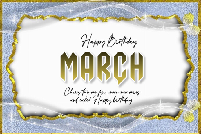 Floral Happy Birthday March Banner 4' × 6' Template | PosterMyWall