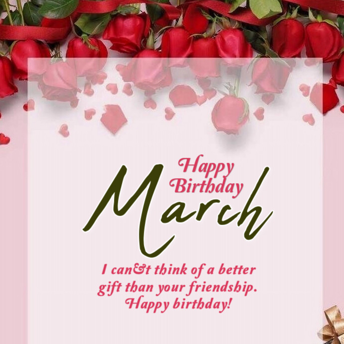 Copy of Floral Happy Birthday March Instagram Post | PosterMyWall