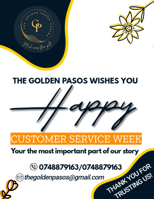 Copy of Floral Happy Customer Service Week Flyer (us Letter) | PosterMyWall