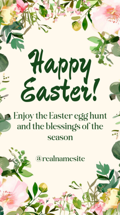 Floral Happy Easter Instagram Story Template | PosterMyWall