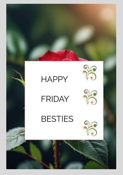 Floral Happy Friday A4 Template | PosterMyWall