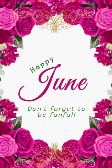 Floral Happy June Banner 4' × 6' Template | PosterMyWall