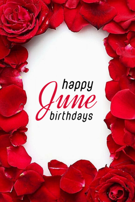 Floral Happy June Birthdays Banner 4' × 6' Template | PosterMyWall