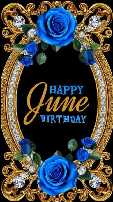 Floral Happy June Birthdays Whatsapp Status Template | PosterMyWall