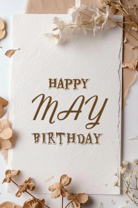 Floral Happy May Birthdays Banner 4' × 6' Template | PosterMyWall