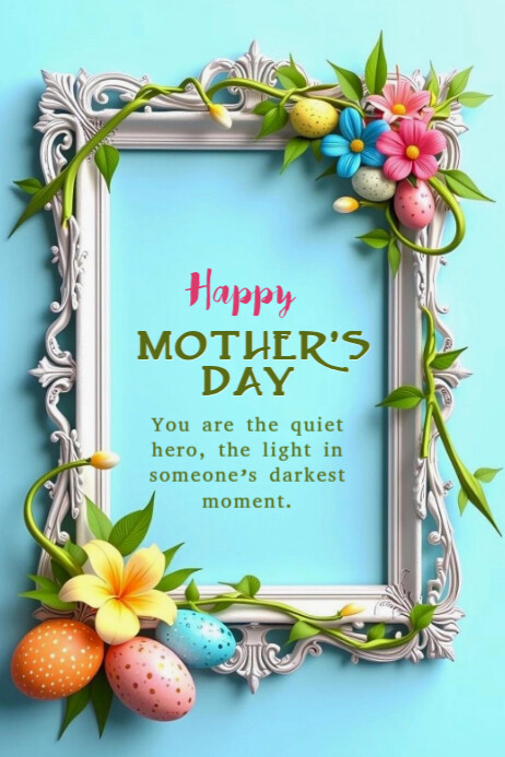 Floral Happy Mother's Day Banner 4' × 6' Template | PosterMyWall