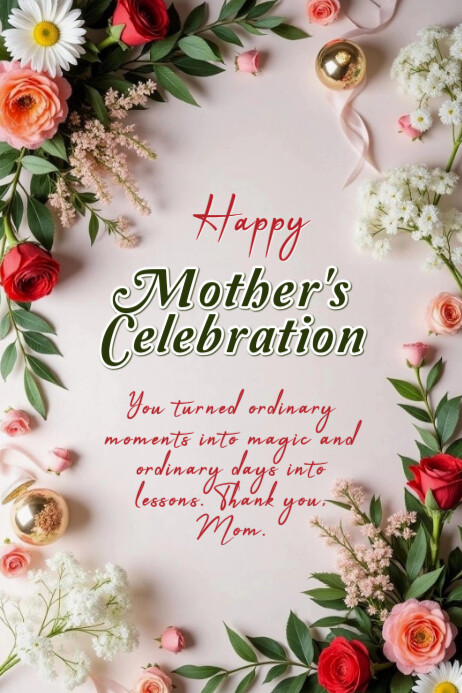 Copy of Floral Happy Mother's Day Banner 4' × 6' | PosterMyWall