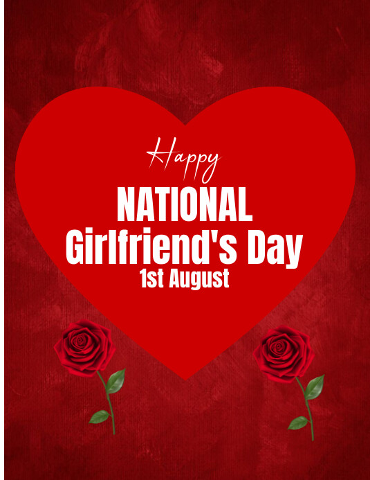 Floral Happy National Girlfriends Day Flyer ( Template | PosterMyWall