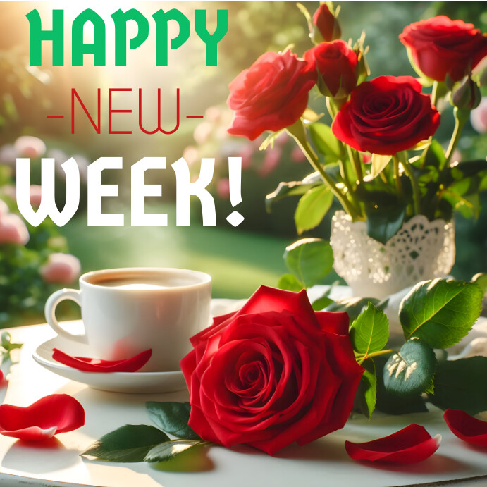 Modèle Floral Happy New Week Instagram Post | PosterMyWall