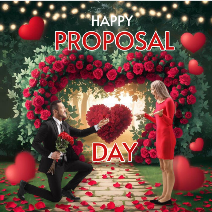 Copy of Floral Happy Proposal Day Instagram Post | PosterMyWall