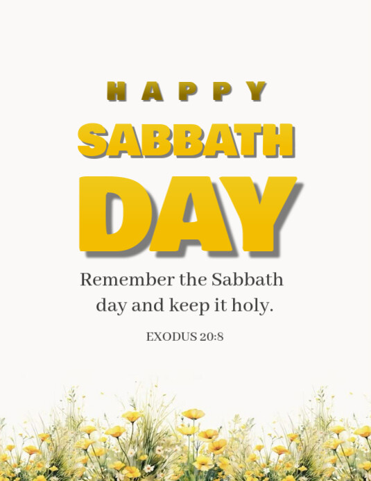 Floral Happy Sabbath Flyer (us Letter) Template | PosterMyWall
