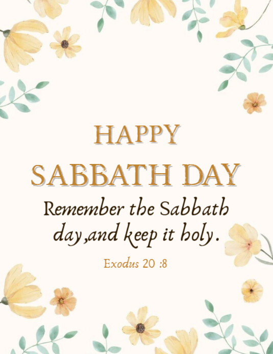 Copy of Floral Happy Sabbath Flyer (us Letter) | PosterMyWall
