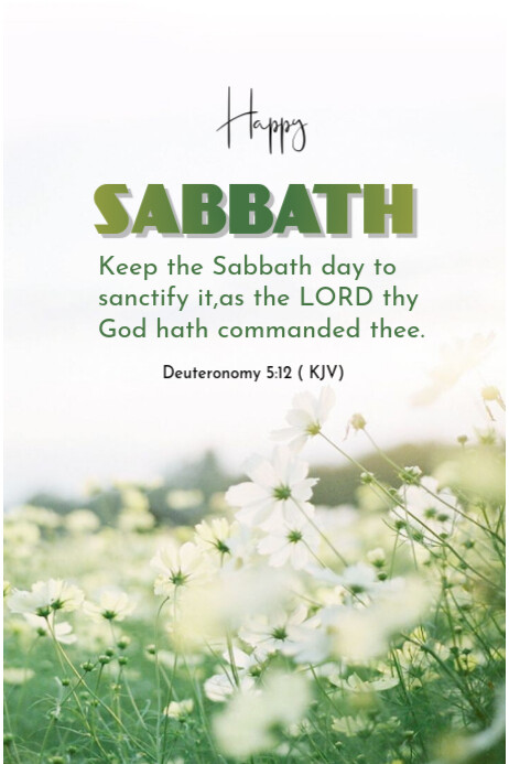 Copy of Floral Happy Sabbath Poster | PosterMyWall