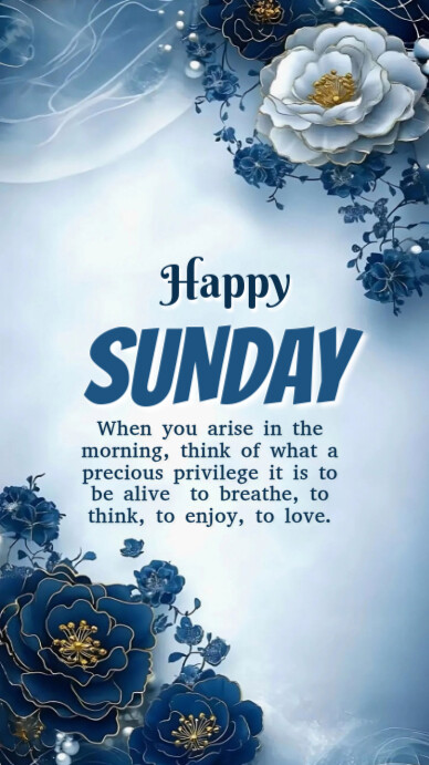 Floral Happy Sunday Whatsapp Status Template | PosterMyWall