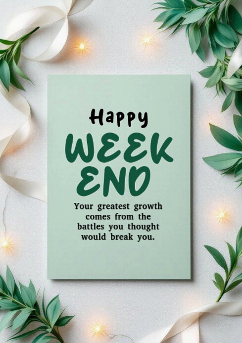 Floral Happy Weekend A4 Template | PosterMyWall