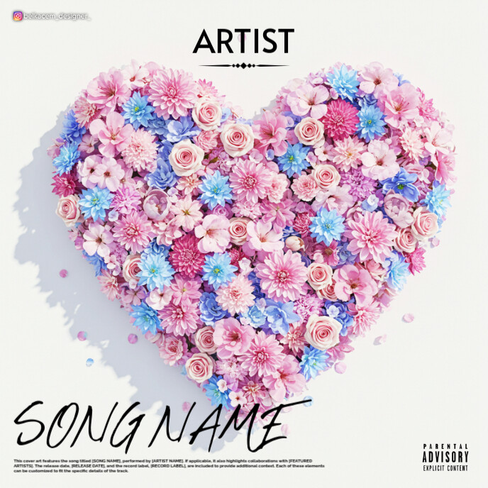 Copy of Floral Heart Flower Album Cover | PosterMyWall