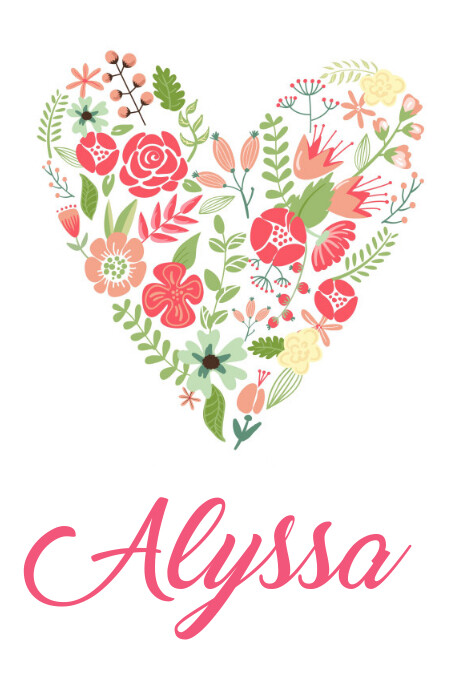 Floral Heart Name Poster Template | PosterMyWall