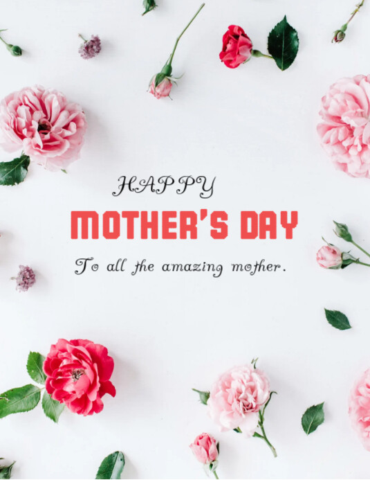 Plantilla de Floral Heartfelt Mothers' Day Appreciation Flyer (us ...