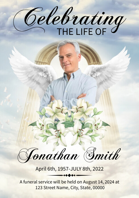 Plantilla de Floral Heaven Funeral Template | PosterMyWall