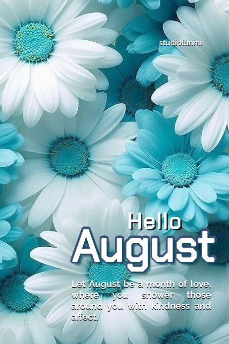 Floral Hello August Banner 4' × 6' Template | PosterMyWall