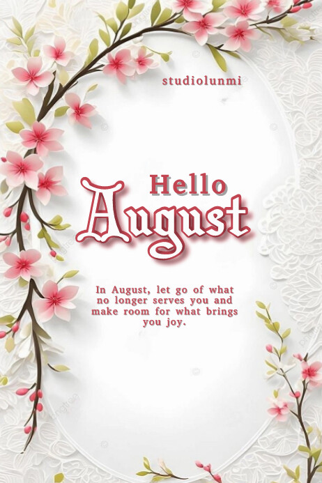 Copy of Floral Hello August Banner 4' × 6' | PosterMyWall