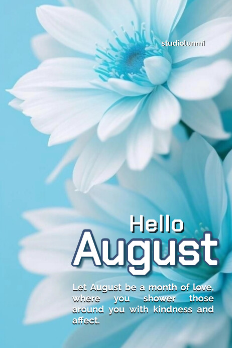 Floral Hello August Banner 4' × 6' Template | PosterMyWall