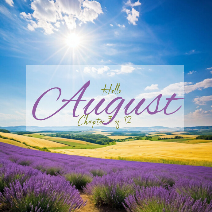 Floral Hello August Instagram Post Template | PosterMyWall