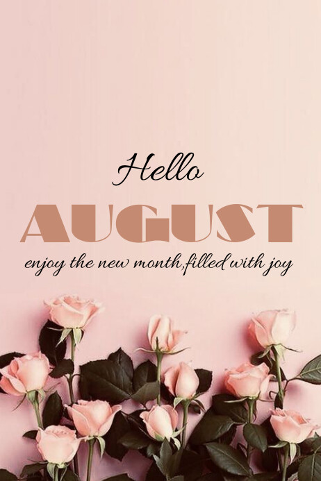 Modèle Floral Hello August Poster | PosterMyWall