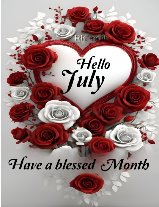 Floral Hello July Flyer (us Letter) Template | PosterMyWall