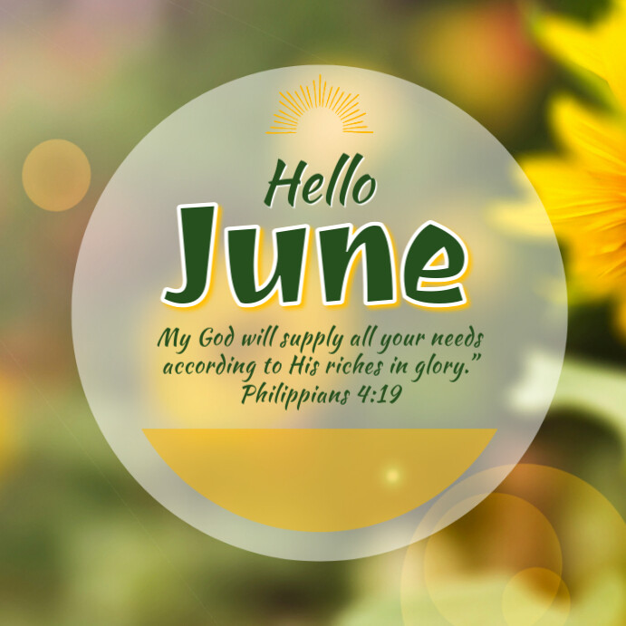 Floral Hello June Instagram Post Template | PosterMyWall