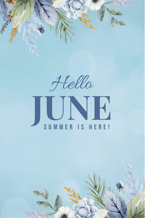 Plantilla de Floral Hello June Poster | PosterMyWall
