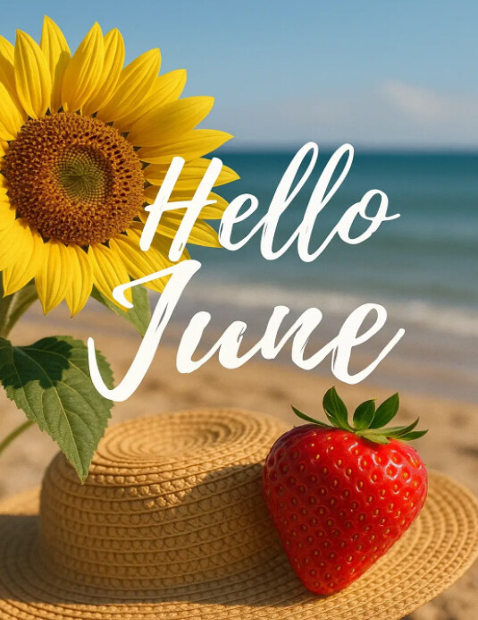 Copy of Floral Hello June - Summer Season Greetings Flyer (us Letter ...