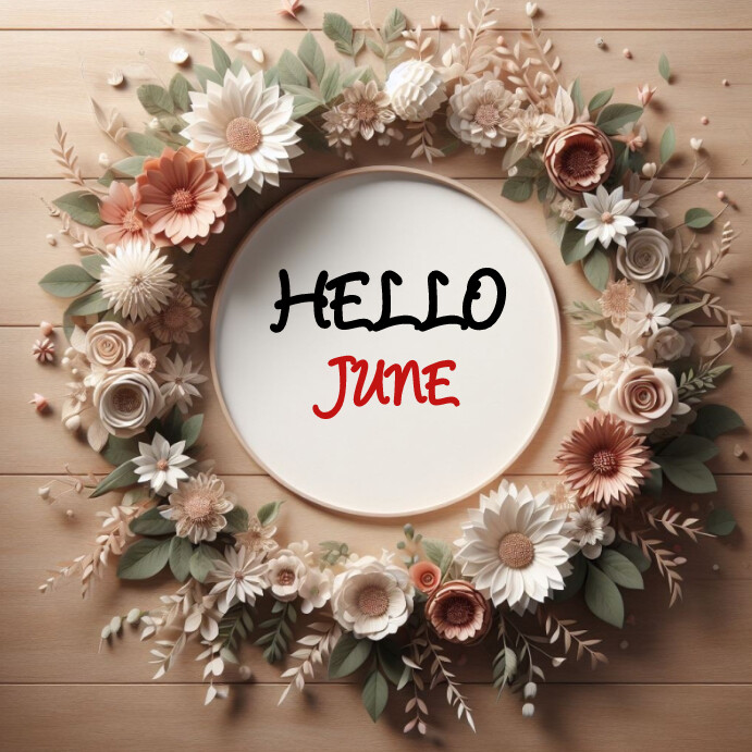 Plantilla de Floral Hello June Template Instagram Post | PosterMyWall