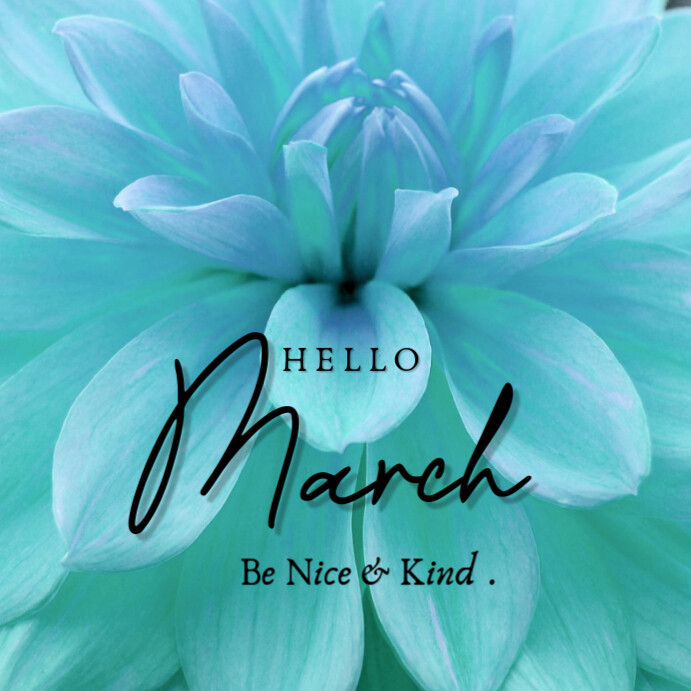 Floral Hello March Instagram Post 2025 Template | PosterMyWall